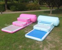China Custom Inflatable Gymnastic Air Track Mat 0.9mm PVC Tarpaulin with Pump for sale