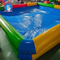 China Custom Inflatable Swimming Pool 50x50m PVC Tarpaulin Family Eco Friendly Triple Safety Walls for sale