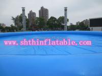 China Large Inflatable Swimming Pool 5-300 sqm PVC 0.4-0.6mm for Family and Commercial Use for sale