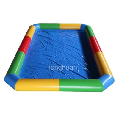China Commercial PVC Inflatable Swimming Pool 10x4x0.65m Customizable for Water Park Party Rental for sale