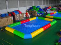 China Commercial PVC Inflatable Swimming Pool 10x4x0.65m Customizable for Water Park Party Rental for sale