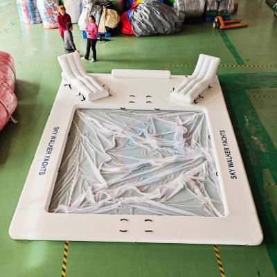 China Inflatable PVC Pool Seat with Mesh Design Custom Size 5x7m Double Wall Fabric Eco-Friendly Sun Resistant for Yacht for sale