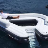 China Custom Inflatable Floating Pool with Net for Ocean River Lake 0.6-0.9mm PVC for sale