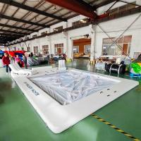China Portable Inflatable Floating Pool with Protective Net 0.9mm PVC Custom Size for Sea Camping Yacht for sale