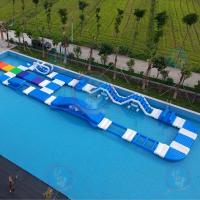 China Custom Inflatable Pool Obstacle Course with Floating Platforms and Climbing Areas for Water Events for sale