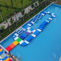 China Custom Inflatable Pool Obstacle Course with Floating Platforms and Climbing Areas for Water Events for sale