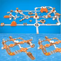 China Modular Inflatable Water Park 50m² Floating Obstacle Course with Slides and Climbing Platforms for Lake Resort for sale