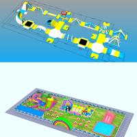 China Modular Inflatable Water Park 50m² Floating Obstacle Course with Slides and Climbing Platforms for Lake Resort for sale