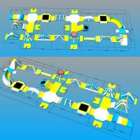 China Modular Inflatable Water Park 50m² Floating Obstacle Course with Slides and Climbing Platforms for Lake Resort for sale