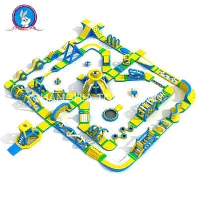 China Custom Inflatable Water Park Floating Aqua Playground Obstacle Course Island for Sea Lake Pool Events 500kg Capacity for sale