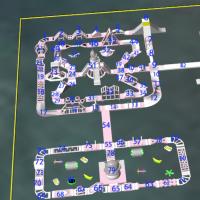 China Custom Modular Inflatable Floating Water Park 50m PVC Commercial Aqua Play System for Resort Lake Beach for sale