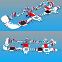 China 45m Long Inflatable Floating Water Park Commercial Sea Water Park with 0.9mm PVC Tarpaulin for sale
