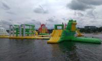 China EN25649 Certified Adult Inflatable Water Park Custom Obstacle Course 0.9mm PVC for sale