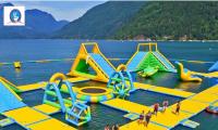 China Custom Inflatable Floating Water Park 0.9mm PVC Commercial Amusement Park for Lakes for sale