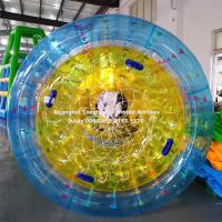 China Commercial Inflatable Water Roller Wheel 2.3m Outer Diameter TPU Non Slip Surface for Aquatic Gym Training Pool Parties for sale