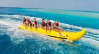 China Custom 0.9mm PVC Tarpaulin 3 Seats Inflatable Banana Boat Towable Tube Water Games for sale