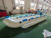 China Custom 0.9mm PVC Tarpaulin 3 Seats Inflatable Banana Boat Towable Tube Water Games for sale