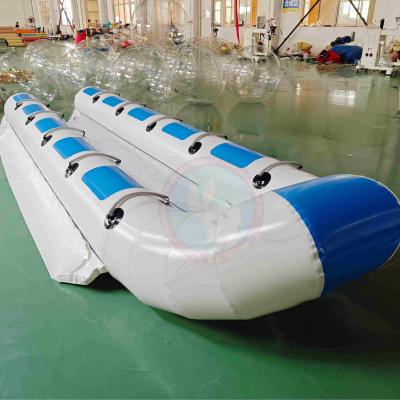 China Commercial 10 Seater Inflatable Banana Boat Flying Fish Towable Water Sports 0.9mm PVC for sale