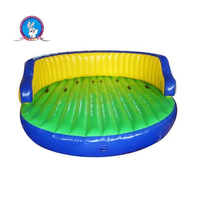 China Inflatable Flying Watermelon Sofa 0.9mm PVC Water Park Toy for 5-10 Persons for sale