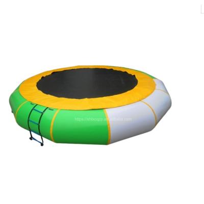 China Inflatable Floating Trampoline 0.9mm PVC Water Bouncer for Kids Adults Dia 2m 3m 5m for sale
