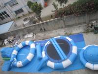 China Inflatable Floating Trampoline 0.9mm PVC Water Bouncer for Kids Adults Dia 2m 3m 5m for sale