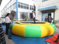 China Inflatable Floating Trampoline 0.9mm PVC Water Bouncer for Kids Adults Dia 2m 3m 5m for sale