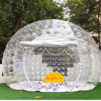 China UV Printed Transparent PVC Bubble Tent 3m 4m 5m 6m with Electric Air Pump for Outdoor Camping for sale