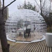 China UV Printed Transparent PVC Bubble Tent 3m 4m 5m 6m with Electric Air Pump for Outdoor Camping for sale