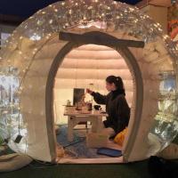 China Outdoor Inflatable Transparent Bubble Tent 4-6 Person with Electric Air Pump Custom Size Camping for sale