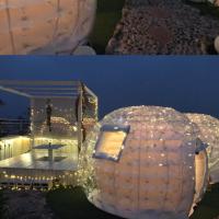China Outdoor Inflatable Transparent Bubble Tent 4-6 Person with Electric Air Pump Custom Size Camping for sale