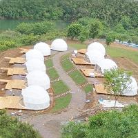 China Glamping Dome Tent PVC Durable Portable Outdoor Giant Shelter 6m 8m 10m for sale