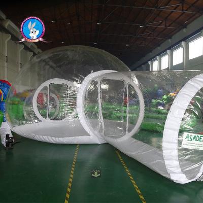 China Transparent Inflatable Bubble Tent 5m Diameter with 3m Tunnel for Outdoor Events Rental for sale