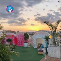 China Transparent Inflatable Bubble Tent 5m Diameter with 3m Tunnel for Outdoor Events Rental for sale