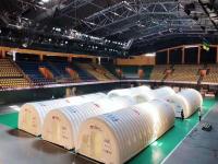 China Fast Setup Portable PVC Inflatable Tent Factory Custom Medical Sport Advertisement Construction Tent 10m for sale