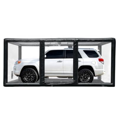China Outdoor Transparent Inflatable Car Tent Cover Waterproof PVC 5.5x2.5x1.7m for sale