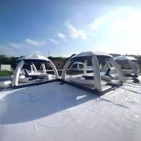 China Custom Outdoor Inflatable Floating Island Water Leisure Platform with Tent 30-700 sqm for sale