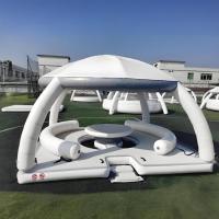 China Wholesale Inflatable PVC Water Park Pontoon Floating Platform Tent Dock Island 500kg Capacity 10 Passengers for sale