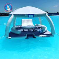 China Wholesale Inflatable PVC Water Park Pontoon Floating Platform Tent Dock Island 500kg Capacity 10 Passengers for sale