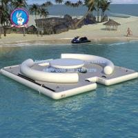 China Wholesale Inflatable PVC Water Park Pontoon Floating Platform Tent Dock Island 500kg Capacity 10 Passengers for sale