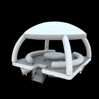 China Wholesale Inflatable PVC Water Park Pontoon Floating Platform Tent Dock Island 500kg Capacity 10 Passengers for sale