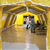 China Quick Install Double Layer Waterproof Inflatable Emergency Medical Isolation Tent 10x5x3m for sale