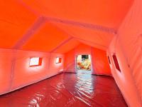 China Custom Orange PVC Inflatable Medical Shelter Tent 20ft Emergency Rescue Station for Outdoor Disaster Relief for sale
