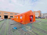 China Custom Orange PVC Inflatable Medical Shelter Tent 20ft Emergency Rescue Station for Outdoor Disaster Relief for sale