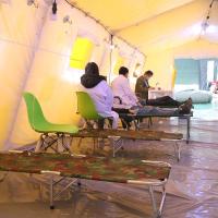 China Outdoor Waterproof Inflatable Double Layer Square Medical Isolation Tent 10x5x3m Custom Sizes for sale