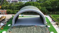 China Custom Large Span Inflatable Hangar Shelter Heavy Duty PVC Aircraft Tent 2000mm Waterproof for sale