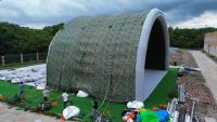 China Custom Large Span Inflatable Hangar Shelter Heavy Duty PVC Aircraft Tent 2000mm Waterproof for sale