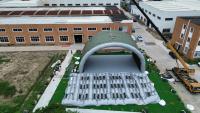 China Custom Large Span Inflatable Hangar Shelter Heavy Duty PVC Aircraft Tent 2000mm Waterproof for sale