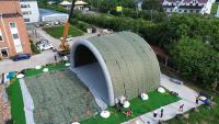 China Custom Large Span Inflatable Hangar Shelter Heavy Duty PVC Aircraft Tent 2000mm Waterproof for sale