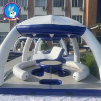 China Inflatable Floating Dock with Tent 3.4x3.4m Customizable PVC Tarpaulin for Water Party for sale