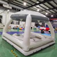 China Inflatable Floating Dock with Tent 3.4x3.4m Customizable PVC Tarpaulin for Water Party for sale